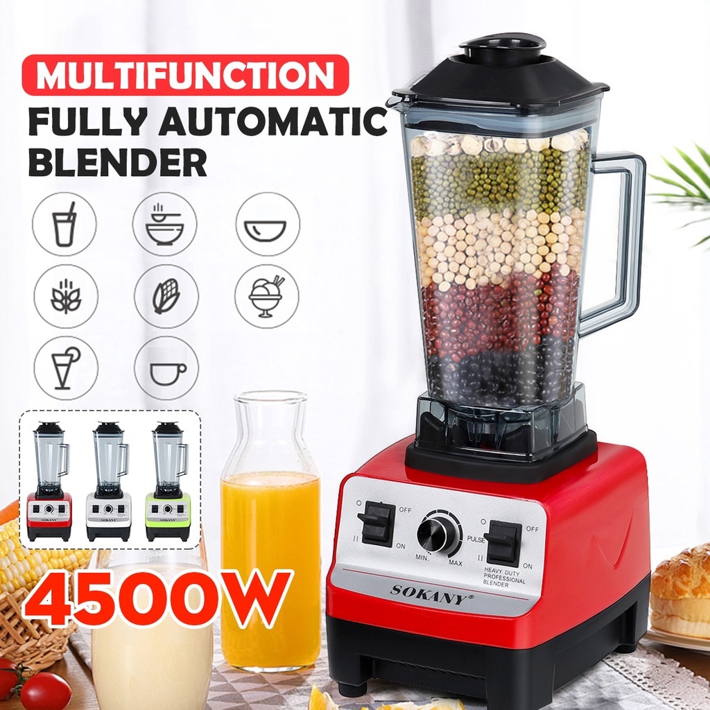Heavy Duty Blender Machine Juice Blender Ice Smoothie Mesin Power 4500W ...