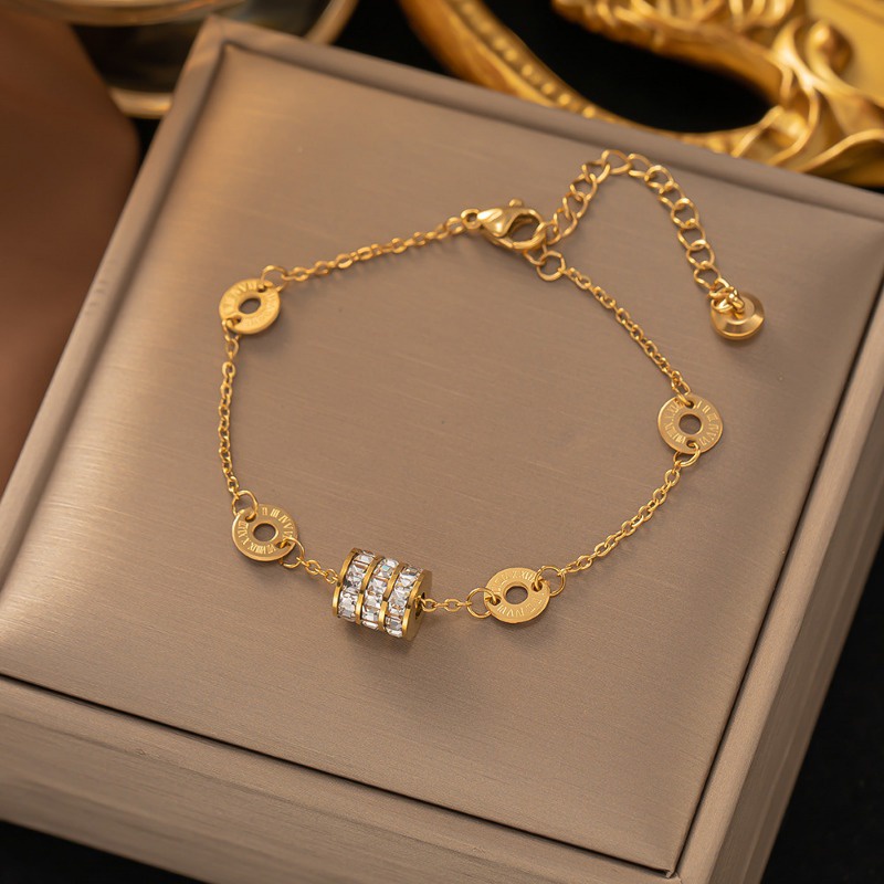 Non-Fading Titanium Steel Bracelet Female South Korea Fashion 18K Gold ...