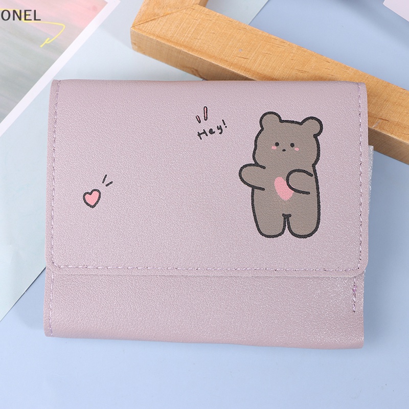 on 1Pc Women Short Cute Small Wallets Student Triple Fold Card Holder ...