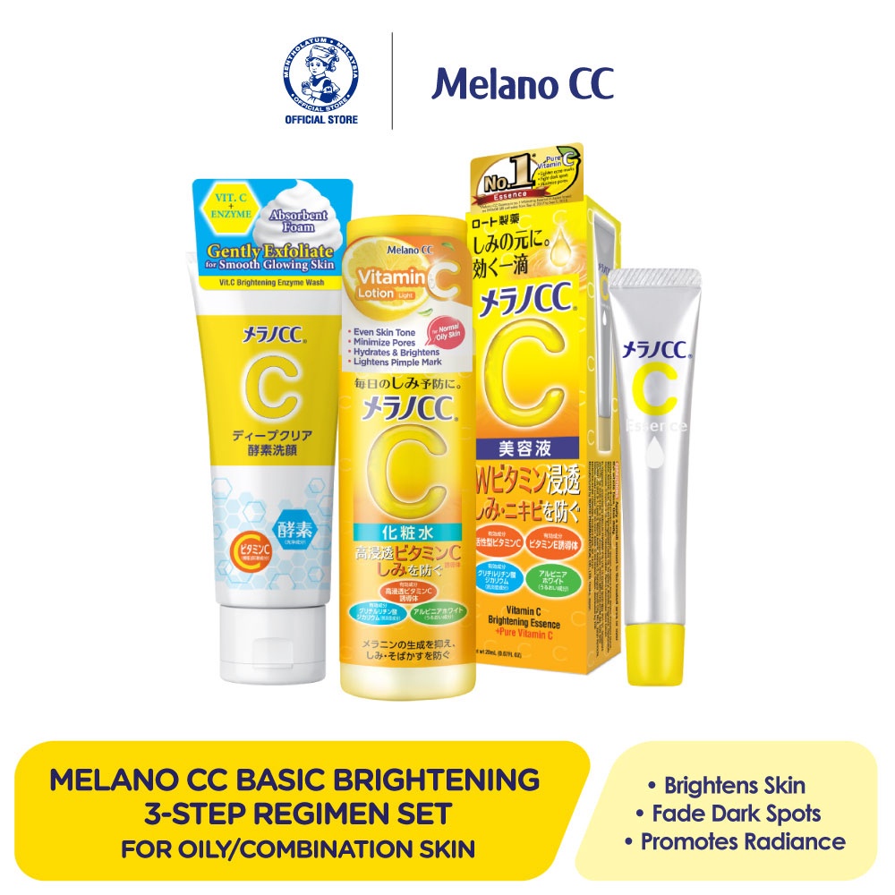 Melano CC Basic Brightening 3-Step Regimen Set-For Oily/Combination ...
