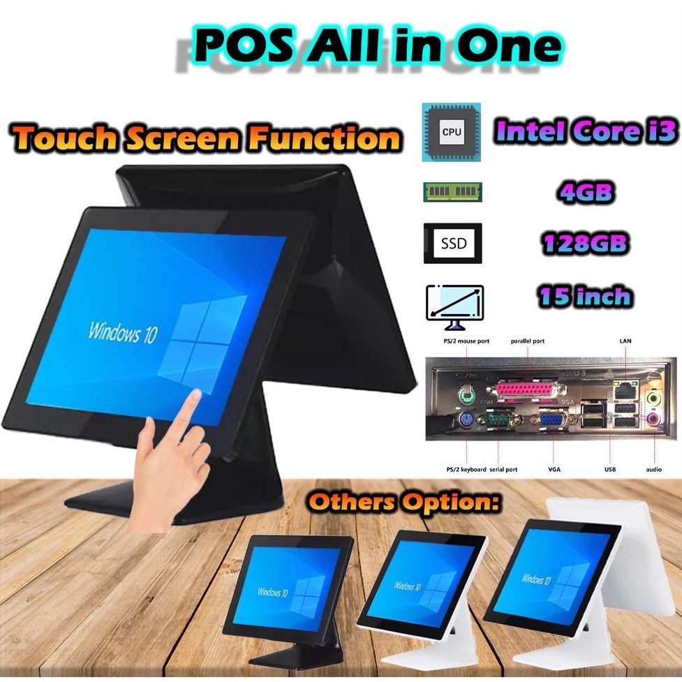Touchscreen All In One PC Windows for POS Touch Screen Pos Terminal Windows 10 Dual Touch Screen ...