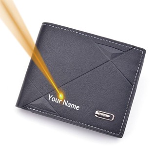 🔥Personalized Name🔥 Men Short Wallet Leather Bifold Wallets Brand ...