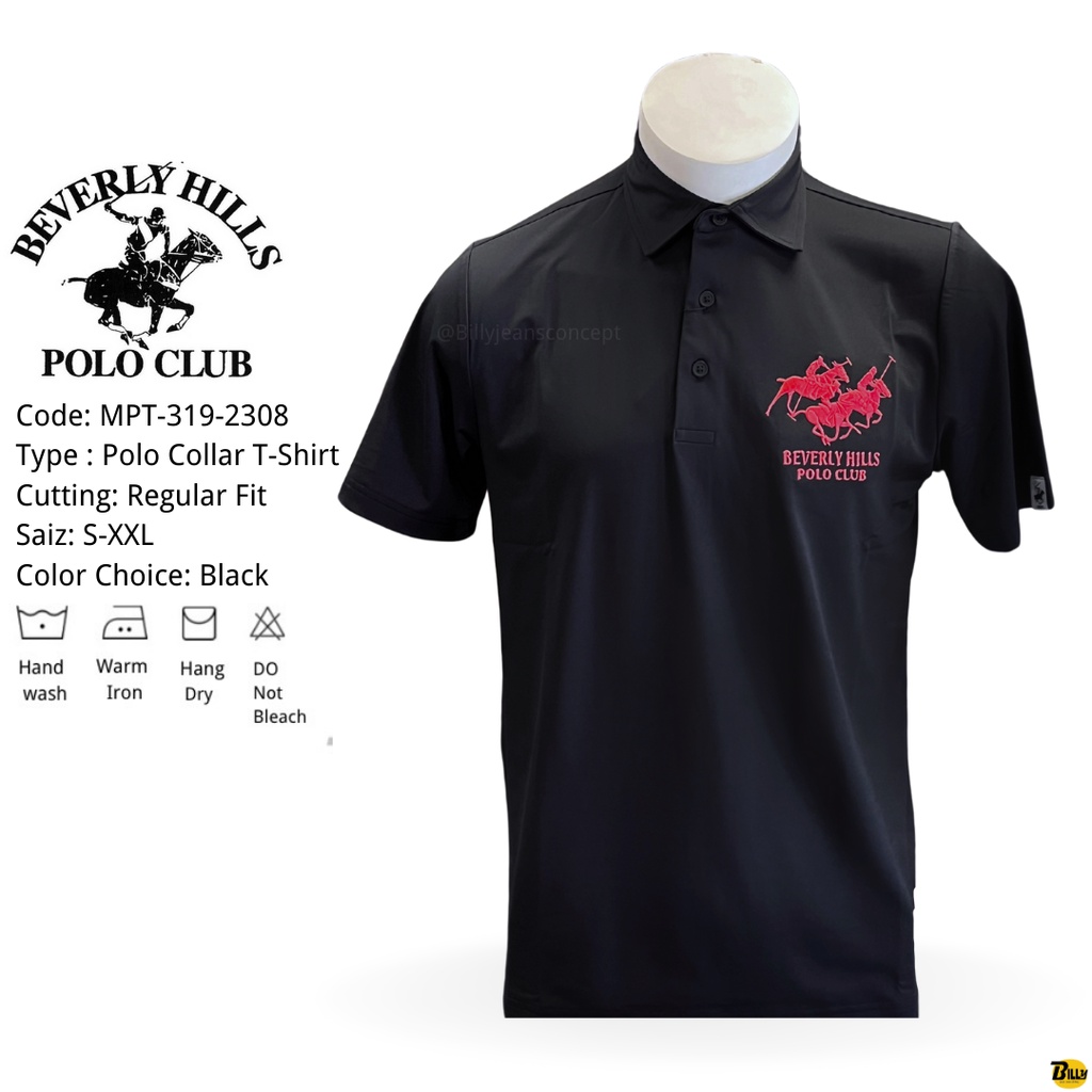 BEVERLY HILLS POLO CLUB Brand Men’s Regular Fit Casual Polo Collar T ...