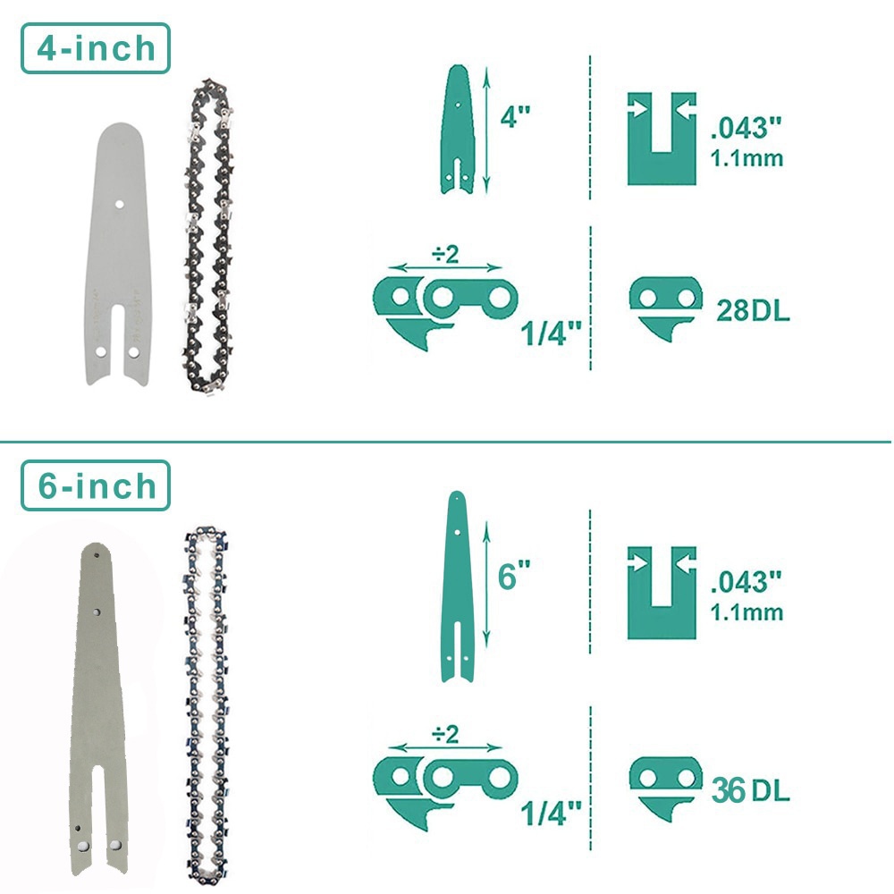 INT- 4/6 Inch Chain Guide Electric Chainsaw Chain Accessories for ...
