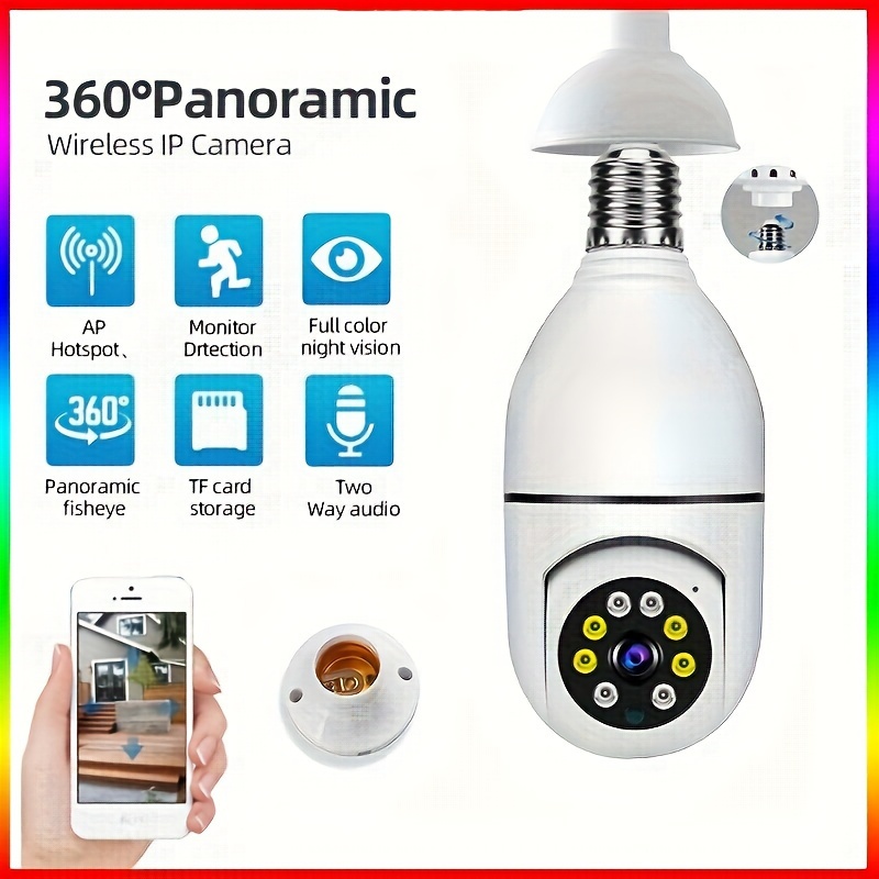 E27 High-definition Wireless WiFi Security Camera -360 ° Rotatable ...