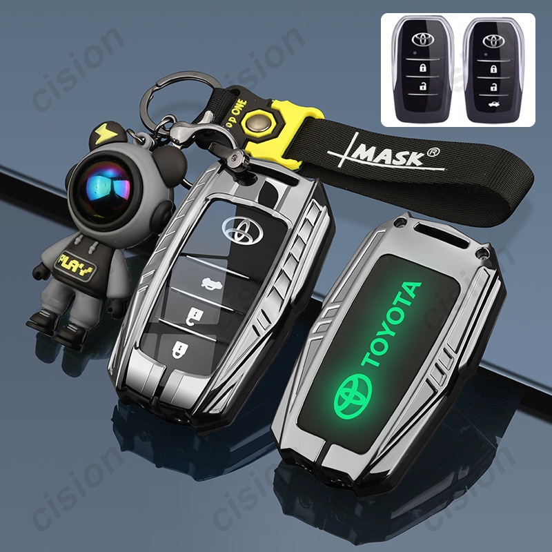 Luminous Silicone Zinc Alloy Smart Car Key Fob Case Cover Leather ...