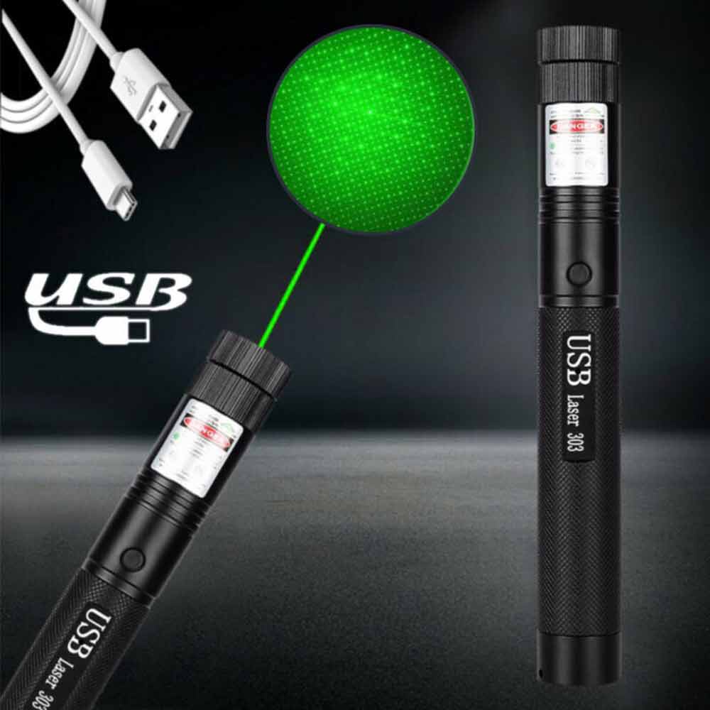 Green Laser Pointer Pen Black Strong Visible Light Beam Laserpoint ...