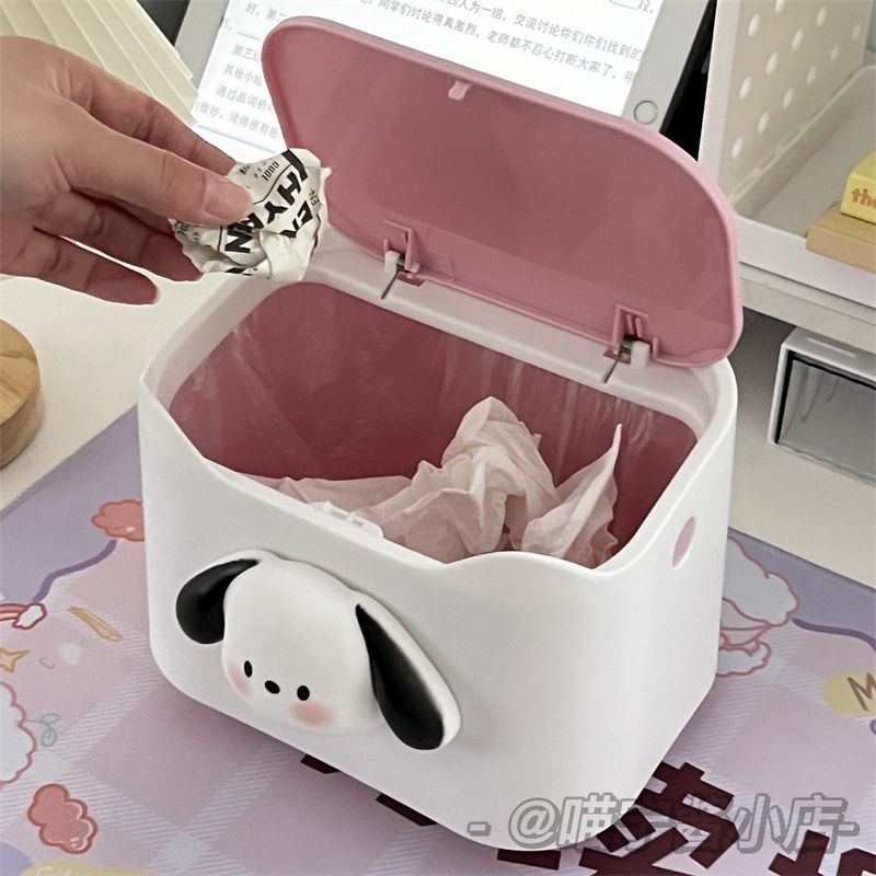 现货 卡通帕恰狗桌面垃圾桶可爱小众设计小型垃圾收纳桶学生嗑瓜子神器Cartoon Pacha Dog Desktop Garbage Bin ...