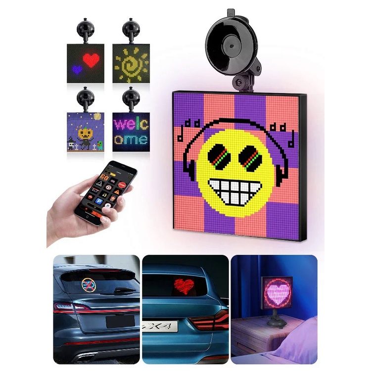 Smart Car LED Pixel Display 32X32 APP Control Programmable On Car Rear ...