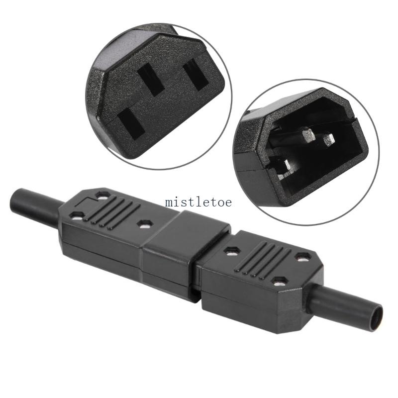 MIS 5Pcs IEC 320 Straight Cable Plug Connector C13 C14 Female Male ...