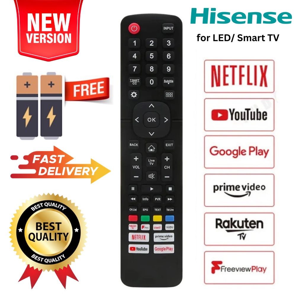 [NEW MODEL] UNIVERSAL HISENSE LCD LED SMART TV REMOTE CONTROL NETFLIX ...