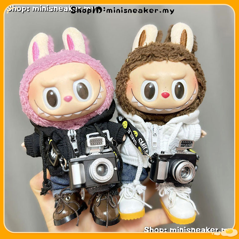 15cm 17cm Labubu Clothes Zipper Sweatshirt+Camera For Labubu V1 V2 Baby ...
