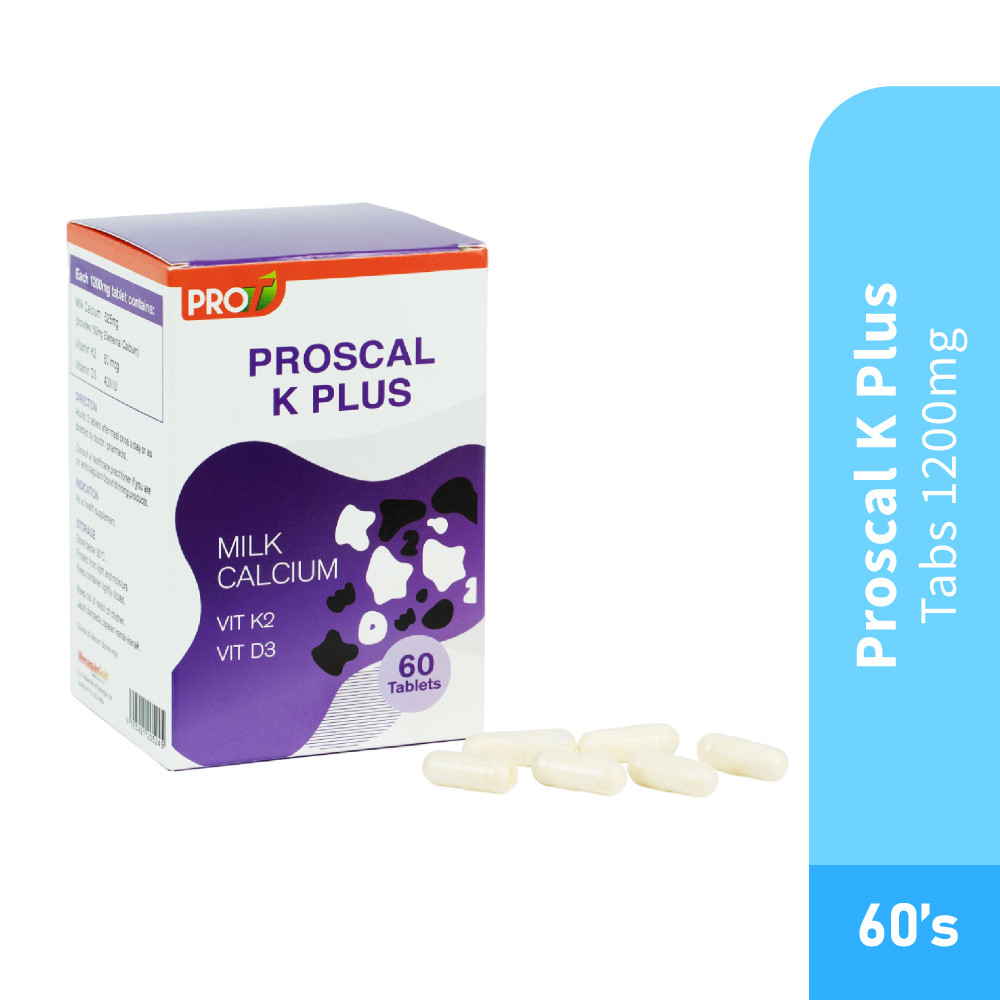 PROSCAL K Plus Tabs 1200mg With 60's - Calcium, Vitamin K2 , Vitamin D3 ...