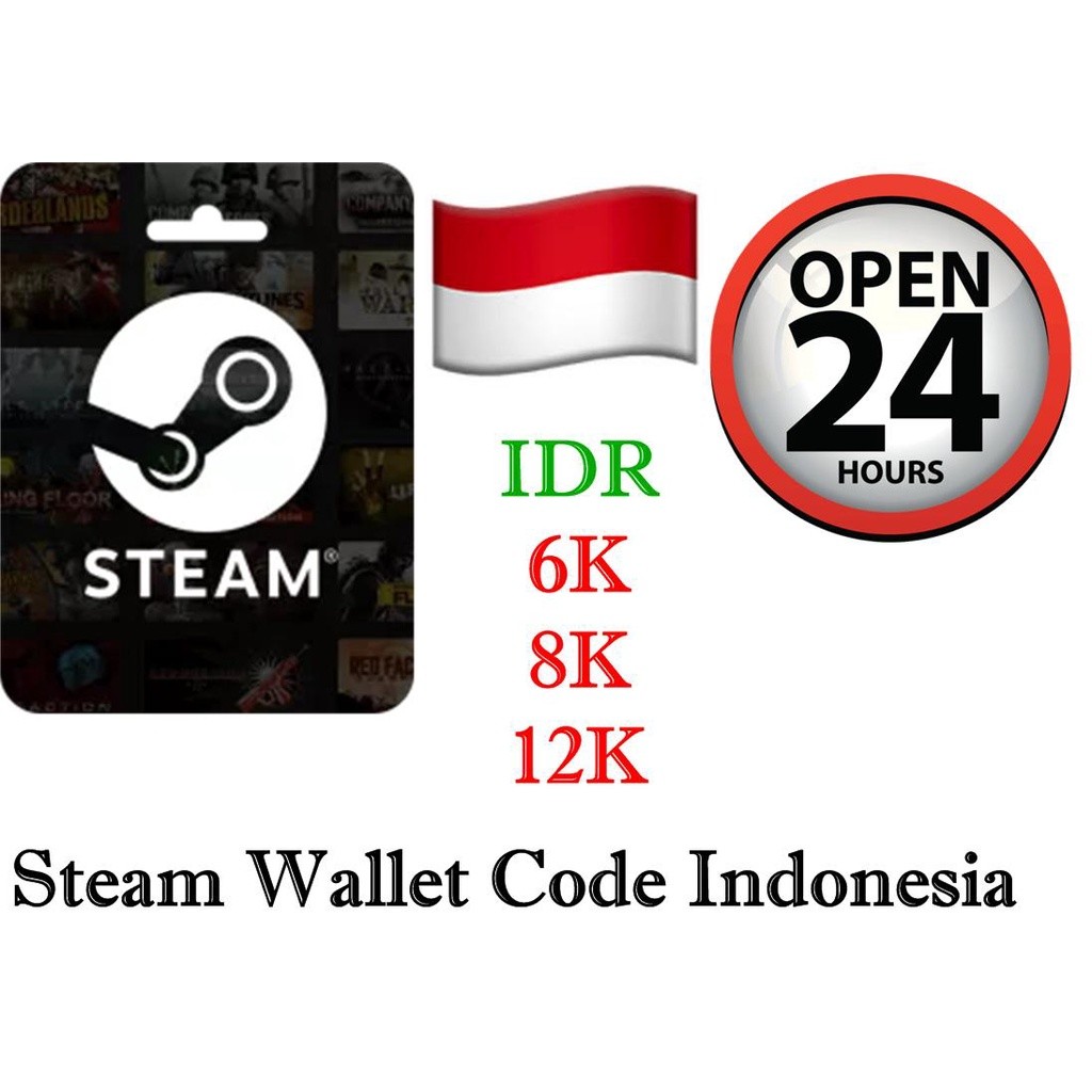STEAM WALLET CODE INDONESIA IDR 6K-12K IDR (Open 24Hours) | Shopee Malaysia