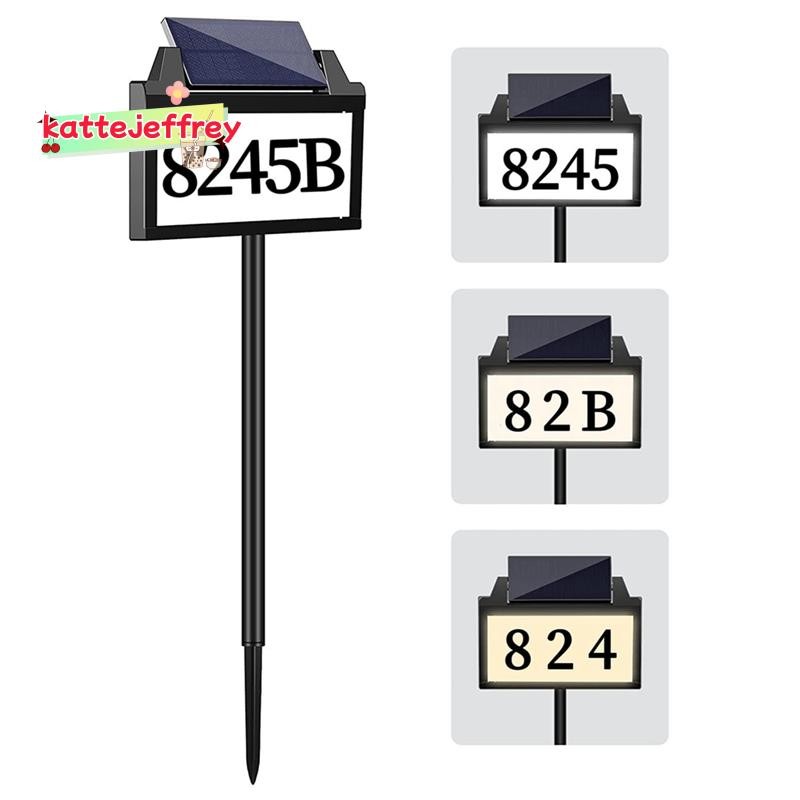 Solar Power Address Sign, House Numbers for Outside Rechargeable LED ...