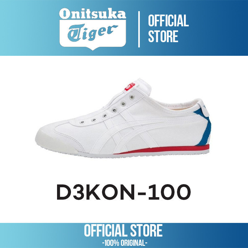 Onitsuka MEXICO 66 SLIP-ON Putih Biru Merah Rendah Atasan Uniseks ...