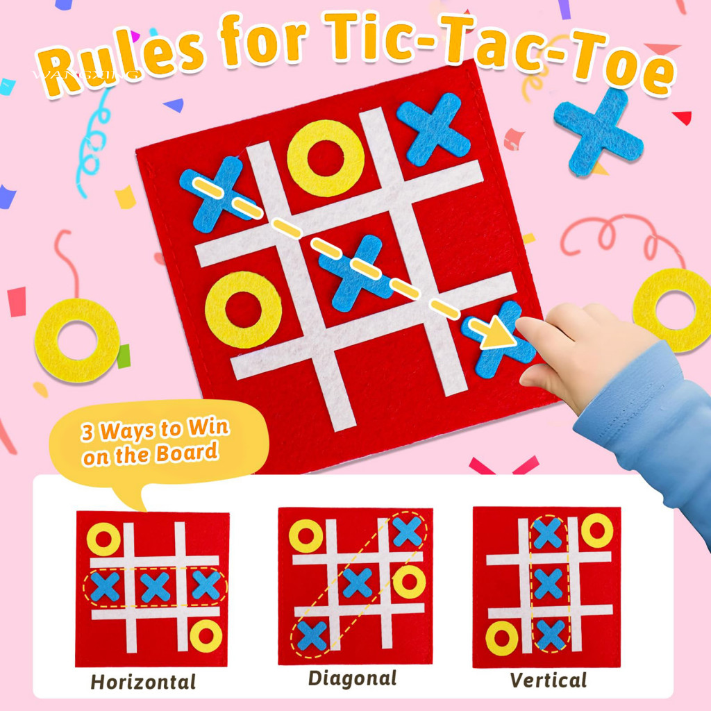 WA_ Xo Board Game Set Xo Board Game Kit Mini Xo Felt Board Game Set ...