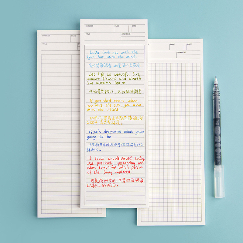 Korean Style Extra Long Sticky Note Paper Tear Free Student Notebook ...
