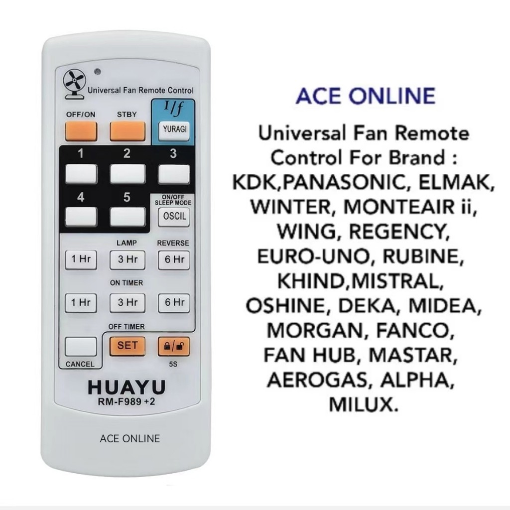 Universal Fan Remote Control For Brand KDK,PANASONIC, ELMAK, WINTER ...