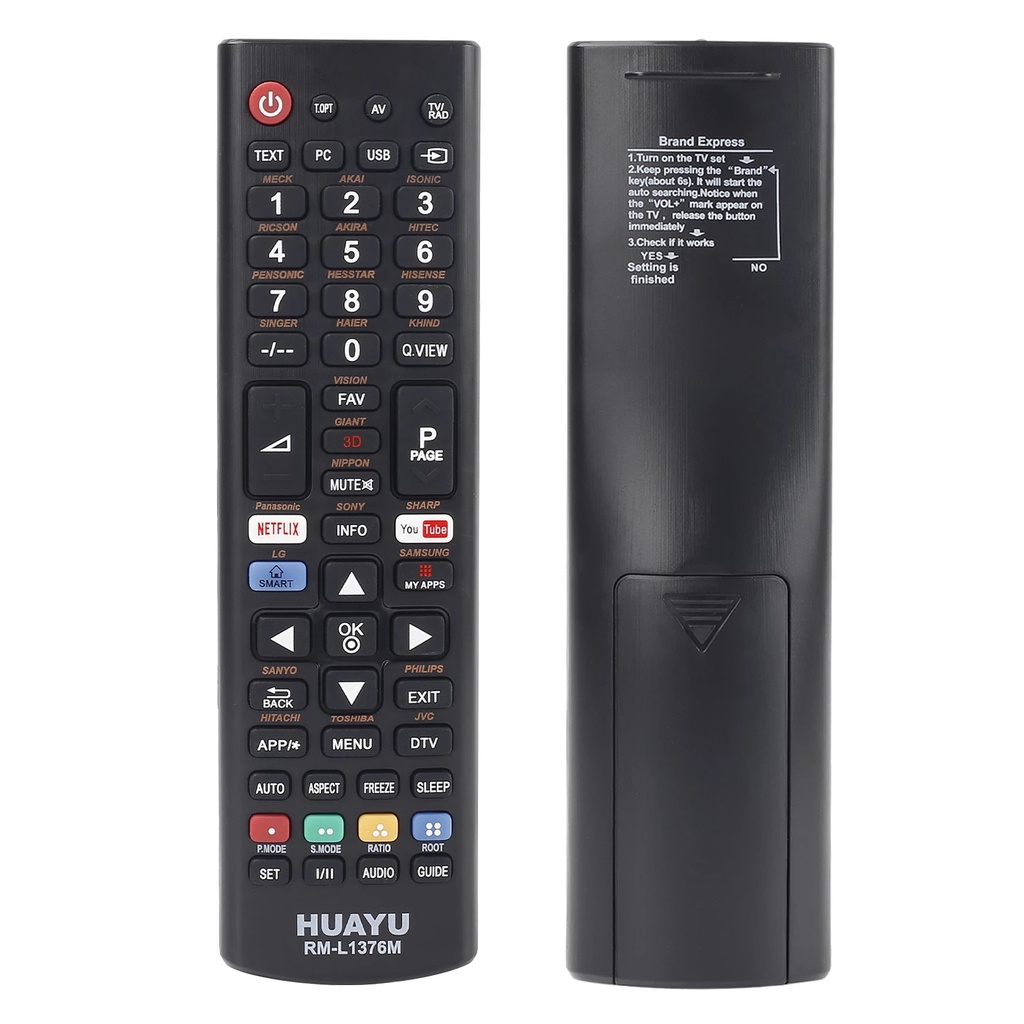 Universal LCD LED TV Remote Control RM-L1376M Daewoo Sanyo Hitachi ...