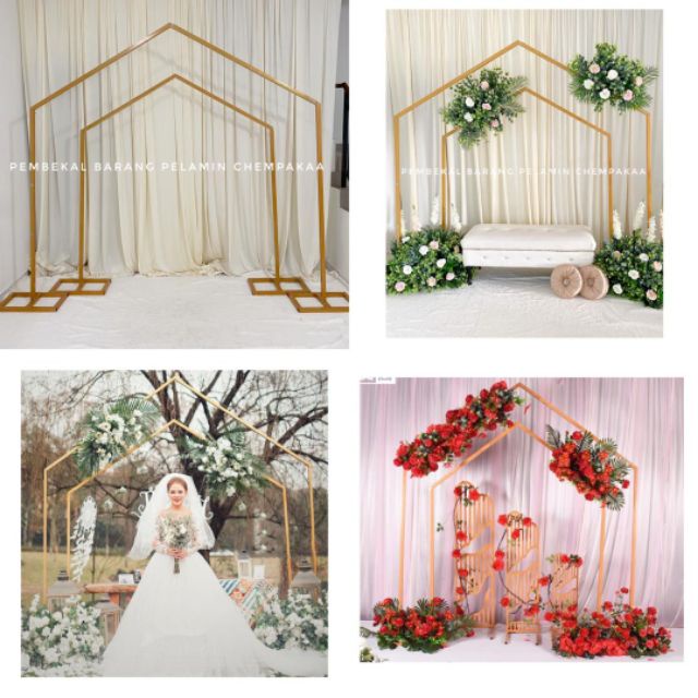Ready Stock Backdrop Besi Roof Pelamin Jackset Photobooth Wedding Pintu ...