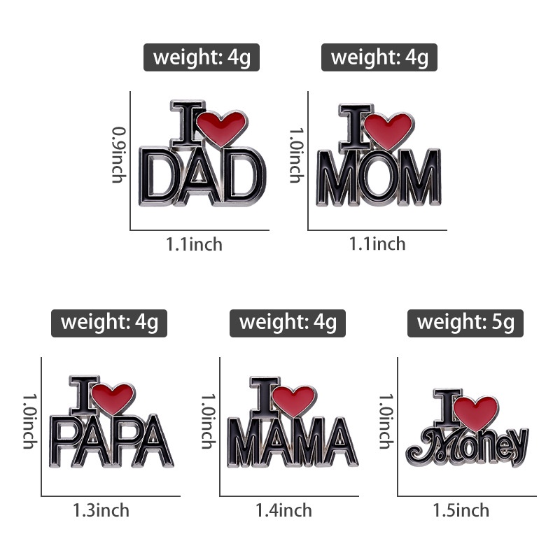 Funny Love Family Money Emo Be Kind Enamel Brooch Brooches Heart Texts ...