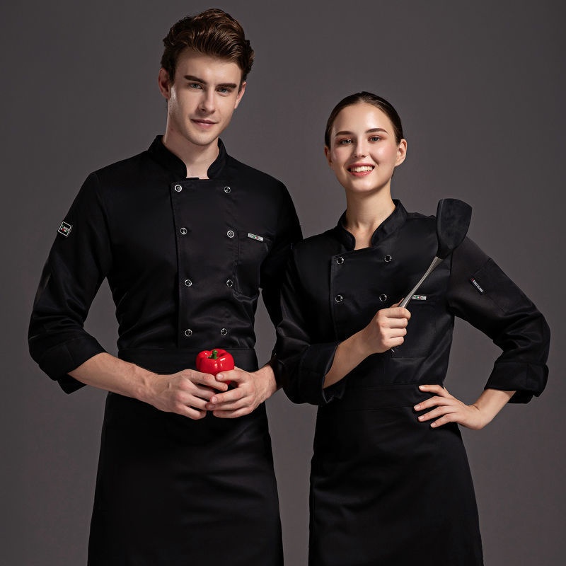 Chef Uniform Long Sleeve Men Woman Kitchen Restaurant Cook Chef Jacket ...