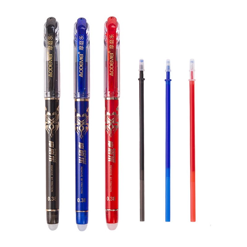 3 Pens + 80 Refills + 2 Eraser Set 0.38mm Erasable Gel Pen Blue Black ...