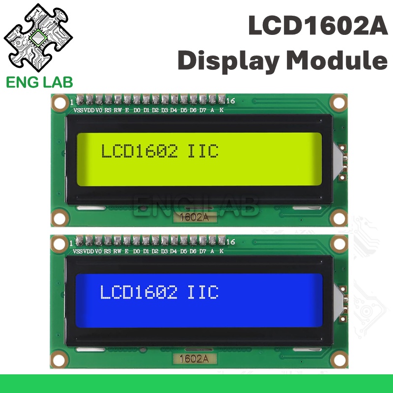 ENGLAB★LCD1602A Display Module, Blue And Green Screen, IIC/I2C Serial Interface Board | Shopee ...