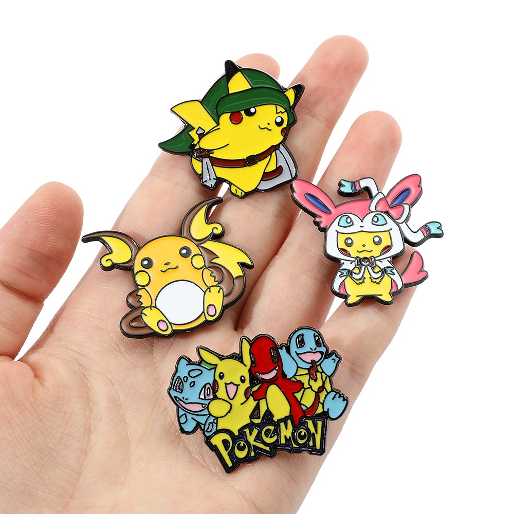 Anime Pokémon Enamel Pins for Backpacks Cute Pikachu Gengar Charmander ...