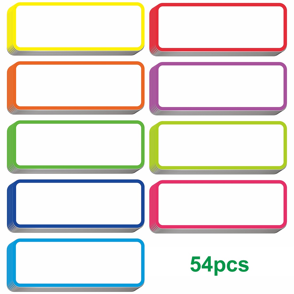 GI 54pcs Magnetic Dry Erase Labels, Reusable Name Plate Tag 9 Colors ...