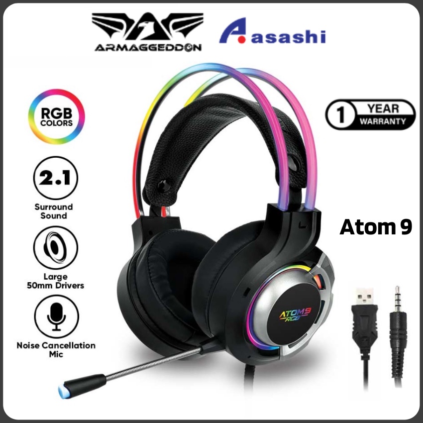Armaggeddon Atom 9 RGB 2.1 Surround Sound Gaming Headset | Shopee Malaysia