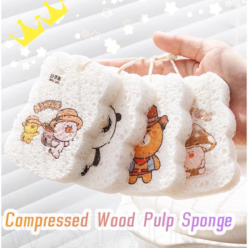 Reusable Kitchen Cleaning Dishwashing Sponge /Cute Cartoon Compressed ...