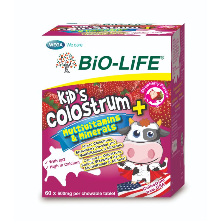 BIOLIFE KID'S COLOSTRUM+MULTIVITAMIN 60'S (STRAWBERRY) [EXP: 05/2025 ...