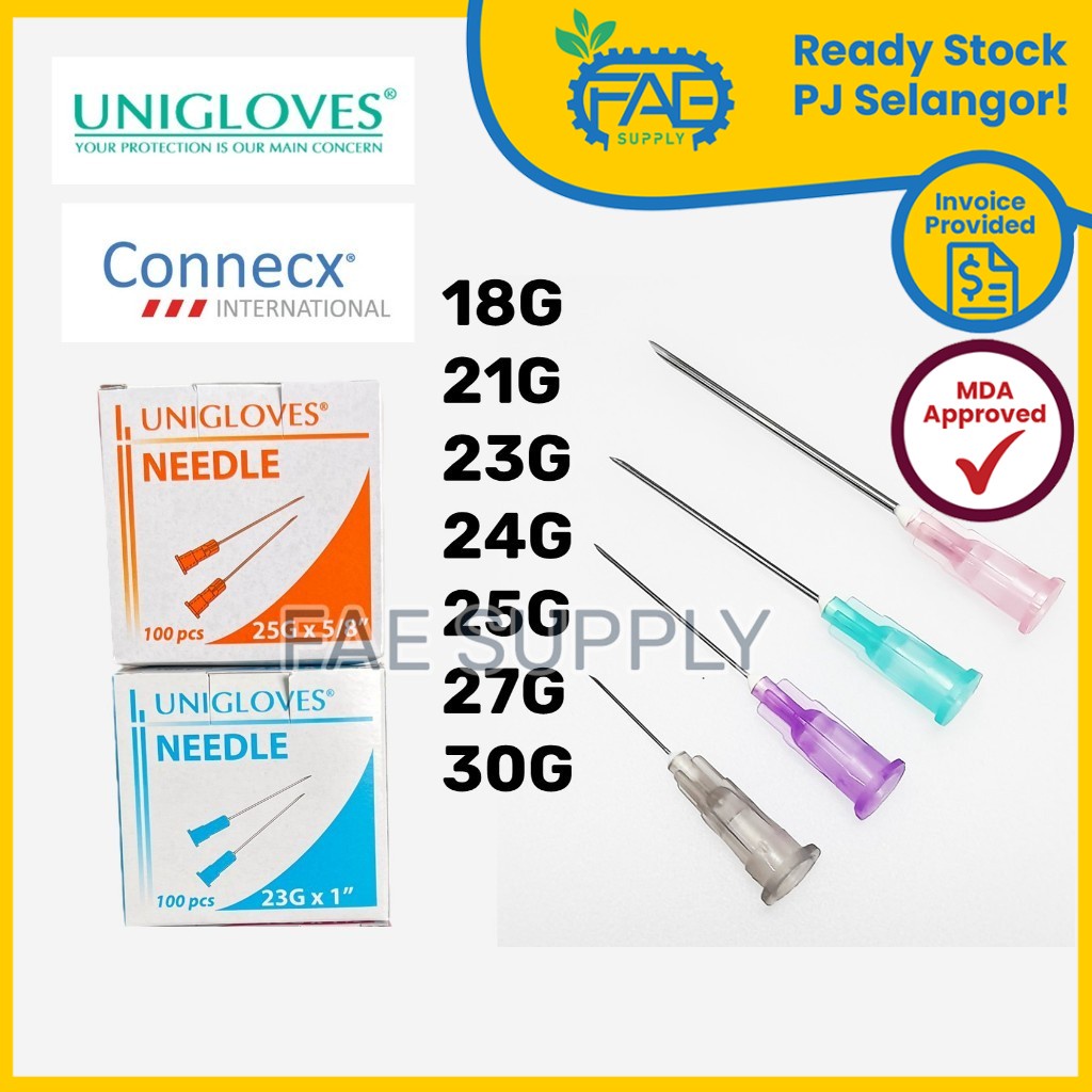 Jarum Needle disposable 18G 21G 23G 24G 25G 27G 30G 100pcs 10pcs sterile | Shopee Malaysia