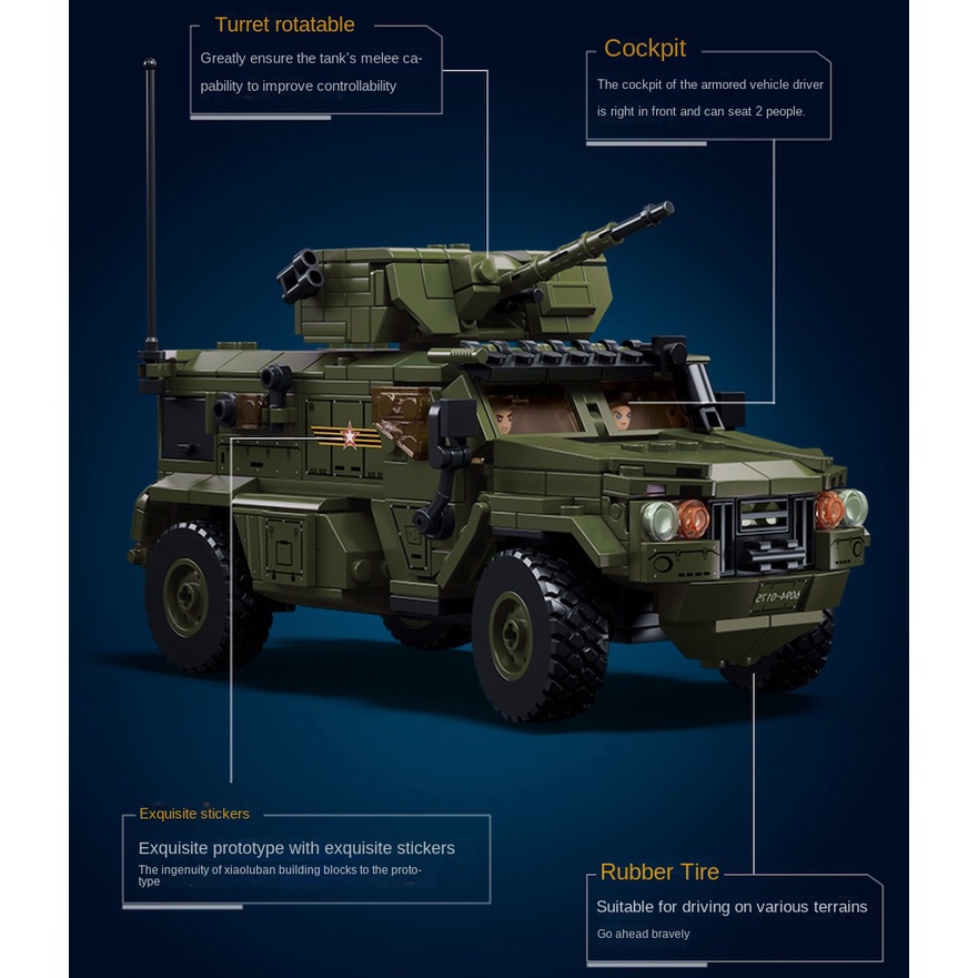 Mytopshop 519PCS MOC Typhoon VDVS Armored Vehicle Figure Model Educational Toy Building Block ...