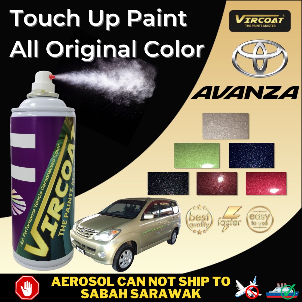 [Toyota Avanza] VIRCOAT Aerosol Spray 2K Paint/ Car Body Touch Up Paint ...