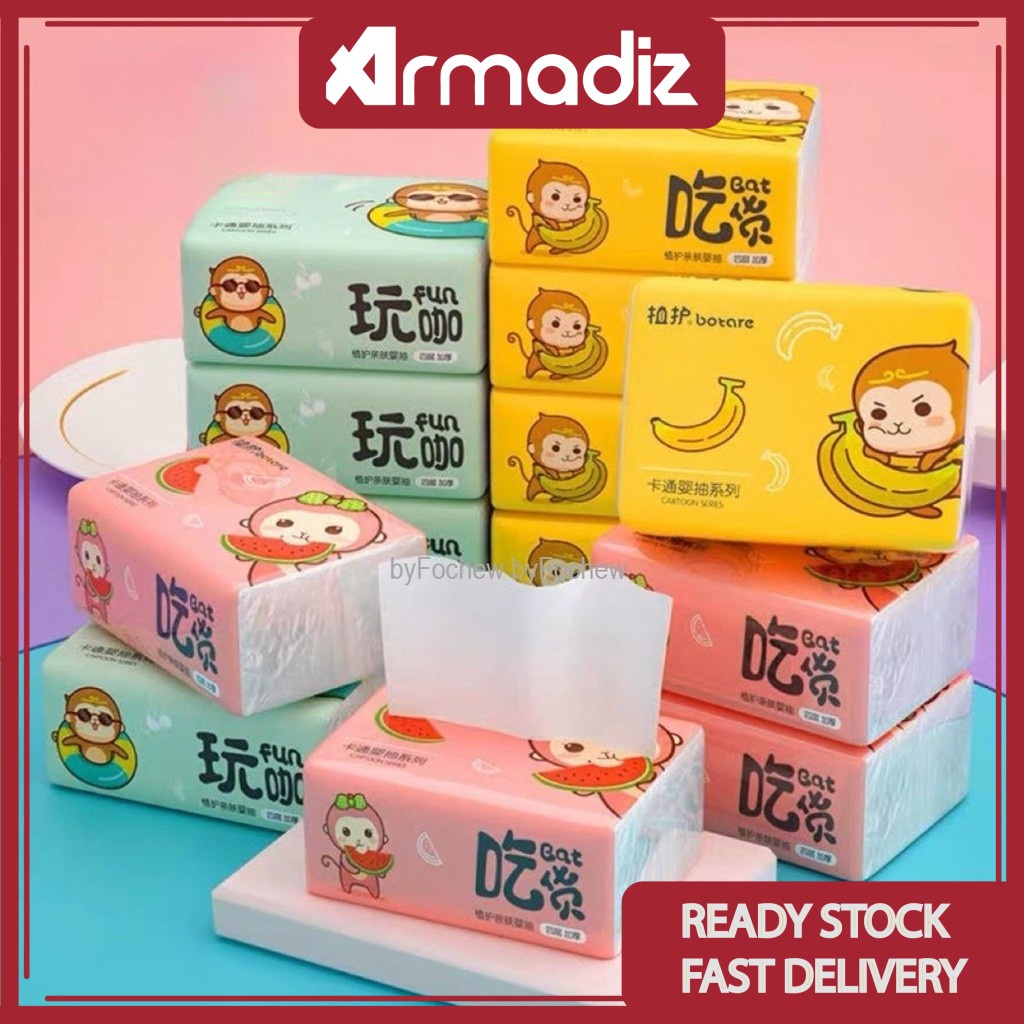 AMZ Soft Facial Tissue Cute Cartoon Paper Pack 280 sheets Virgin Wood ...