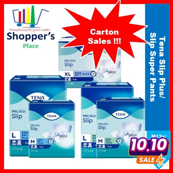 TENA SLIP MAXI / SLIP PLUS / SLIP SUPER ADULT DIAPERS CARTON Tena Drp Tape M10/L8/XL8 | Shopee ...