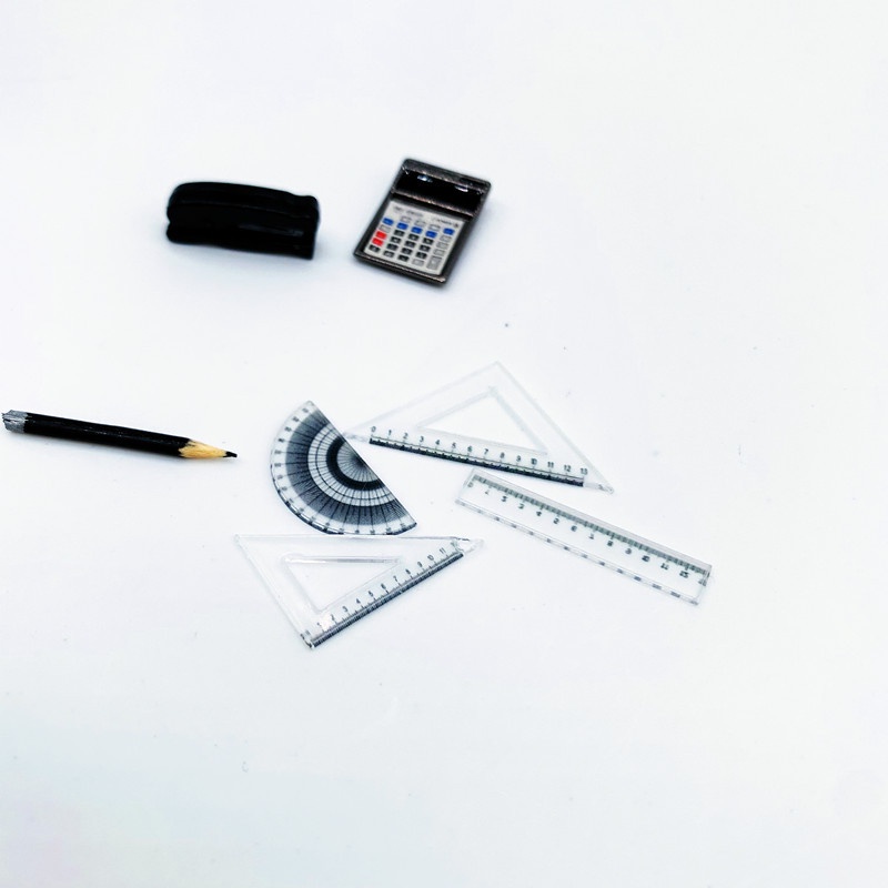 Dollhouse Mini Ruler Triangle Ruler Simulation Miniature Creative ...