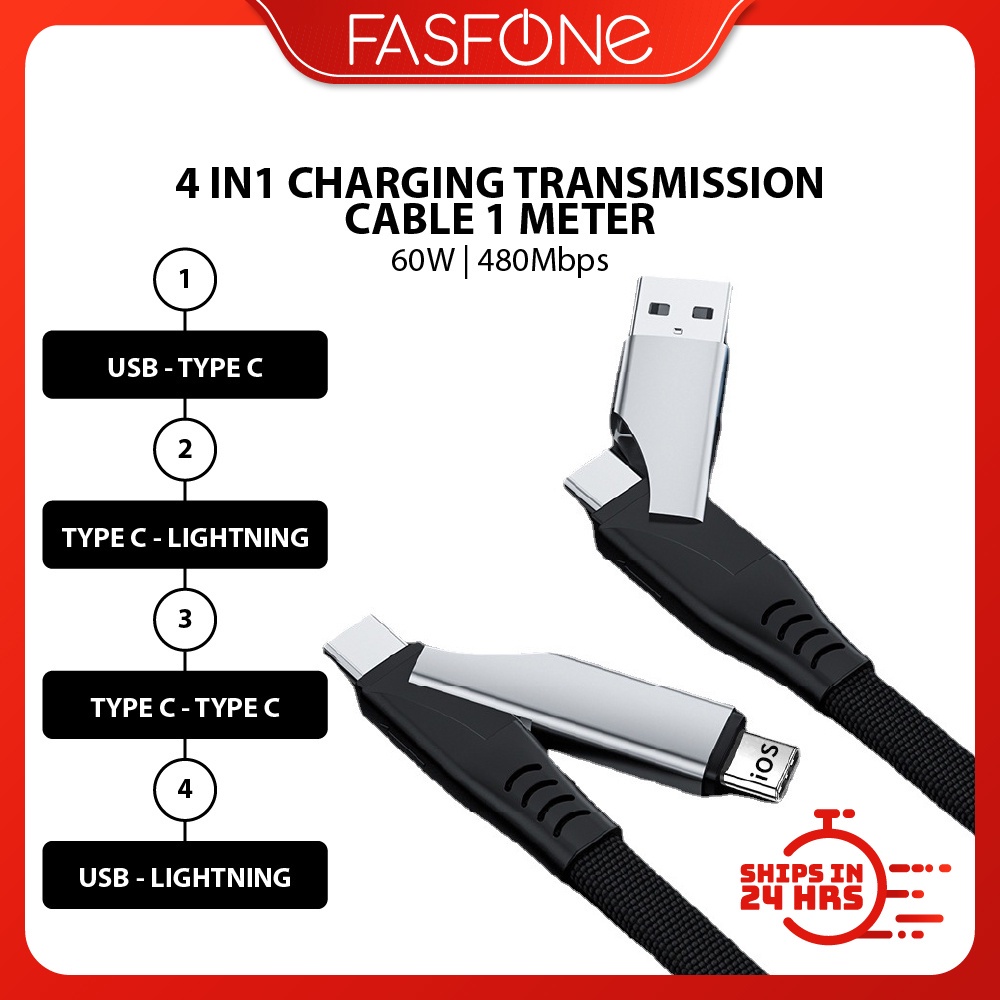 USB Data Fast Charging Cable High Speed Transmission Type-C Cable 1 ...