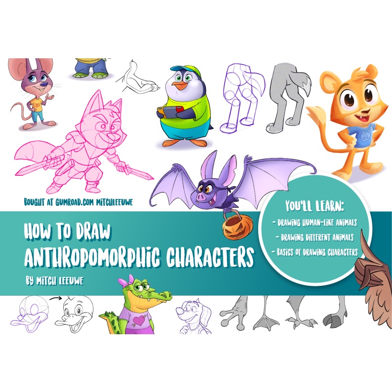 Art // Mitch Leeuwe - How to Draw Anthropomorphic Characters | Shopee ...