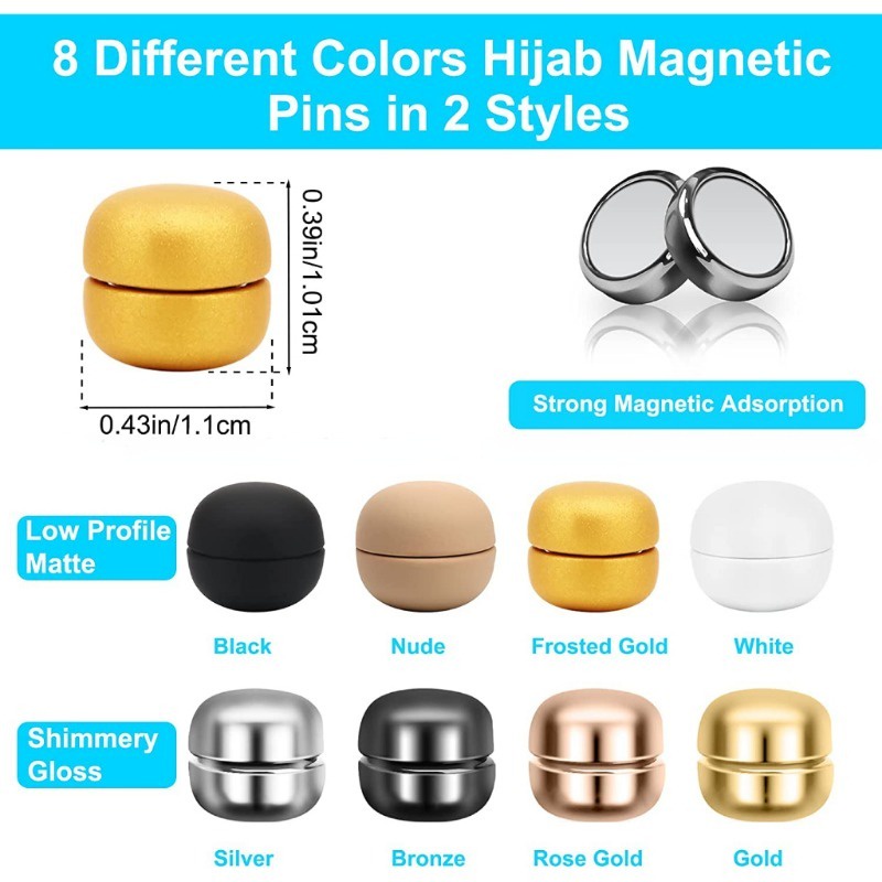 Magnetic Hijab Clip Safe Hijab Brooch Luxury Accessory No Hole Pins ...