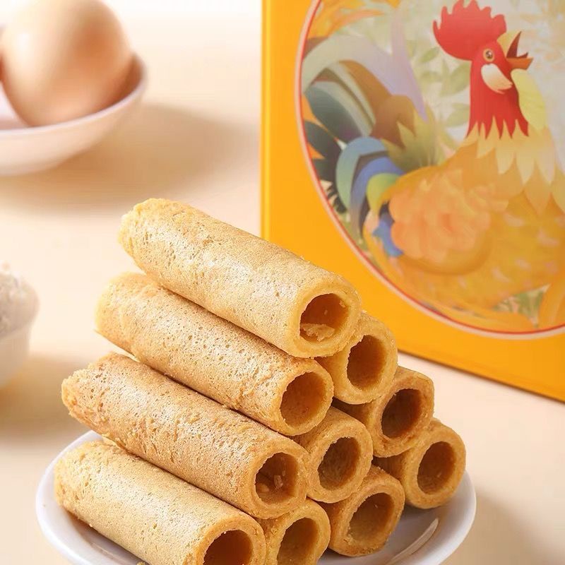 ZEJUN Huazhen stack egg roll 128g butter golden sand salted egg roll ...