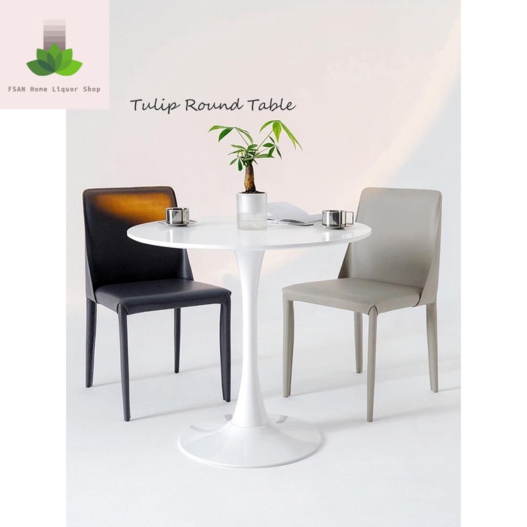 Balcony small round simple casual black paint coffee table milk tea ...