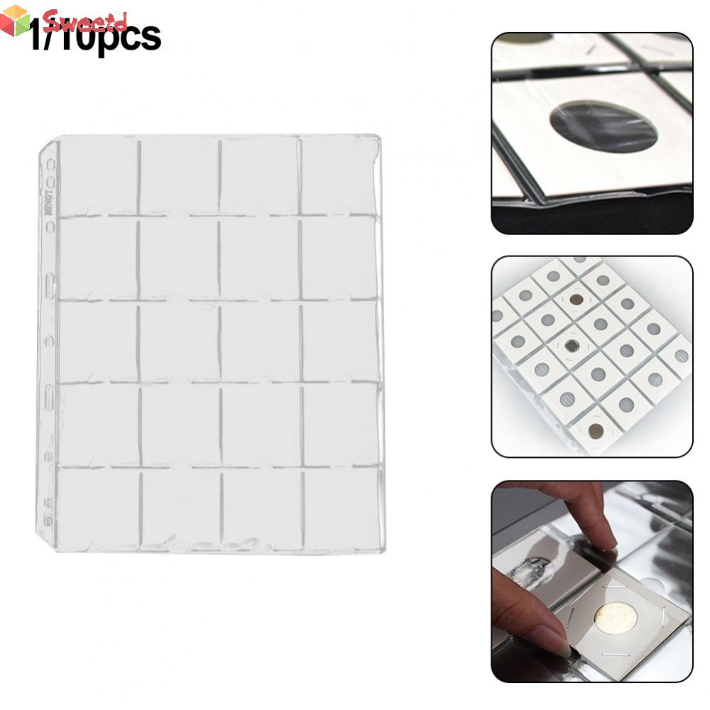 1/10 Sheets 20 Pockets Clear PVC Coin Holder Page Album for Coin ...