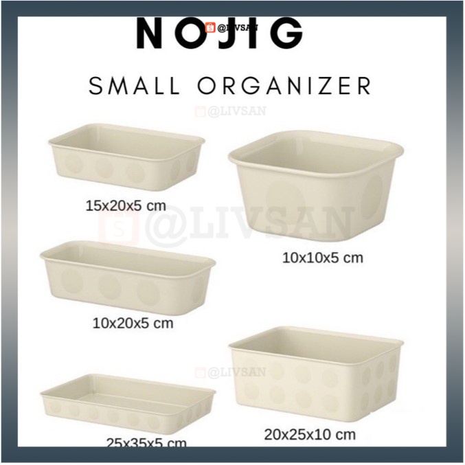 NOJIG Beige plastic organizer, multi-purpose organizer box, multi ...
