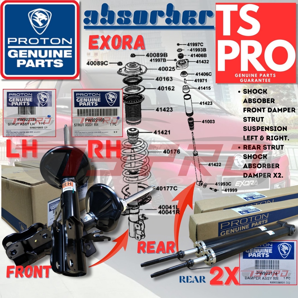 [1pair] Proton Exora All Genuine Suspension Strut Damper Shock Absorber ...