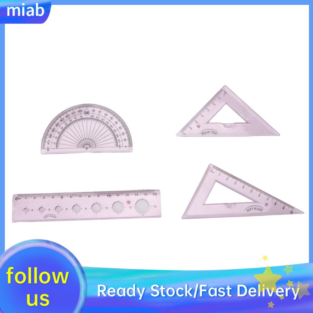 Maib Protractor for Kids Plastic Ruler Pink Angle Length Measuring ...