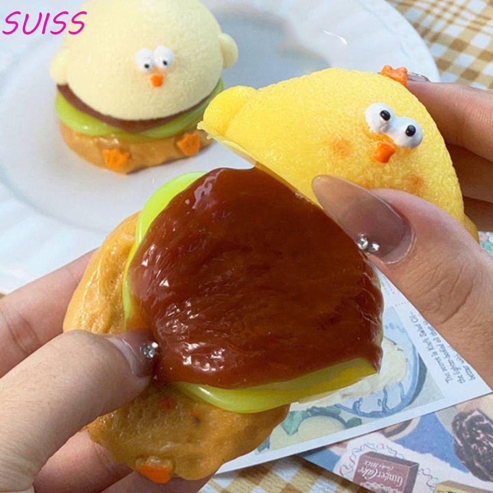 SUISS Chicken Hamburger Squeeze Toys, Cartoon Elastic Chick Hamburg ...
